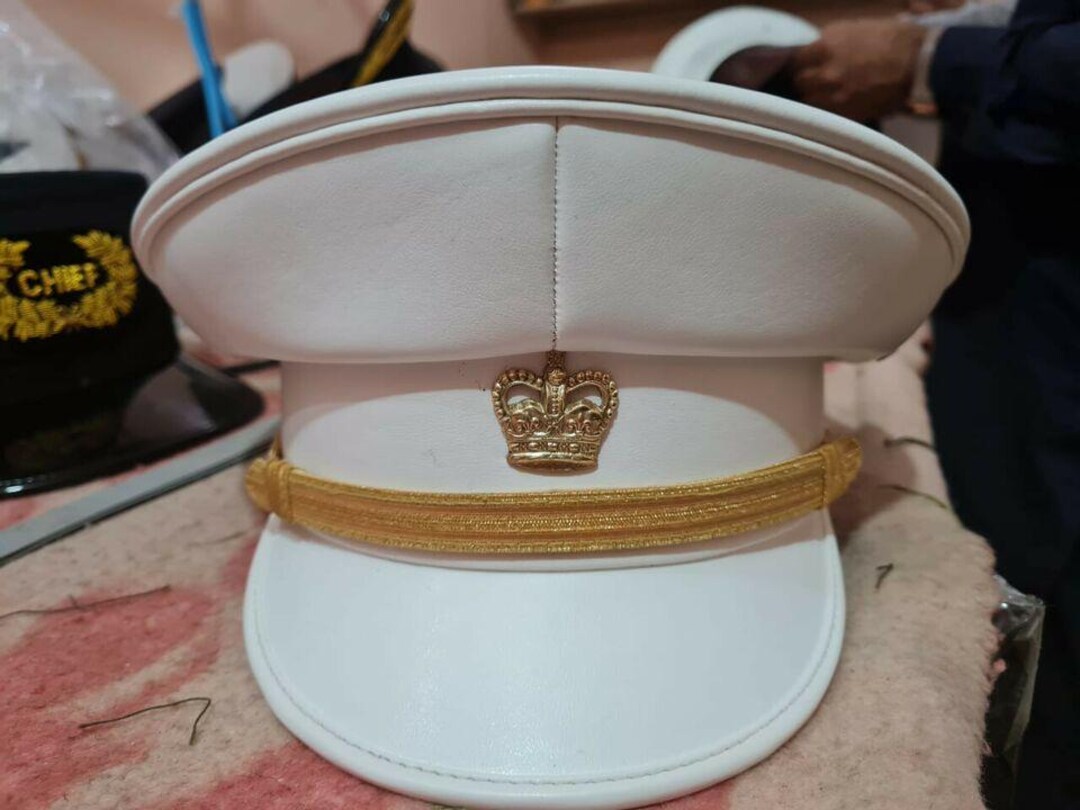 Military Marching Band White Peak Cap, Peaked Hat Headgear - Etsy