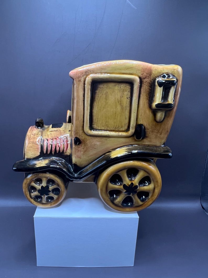 Vintage Lefton Ceramic Car Planter, Yellow Retro Automobile Vase Mid ...
