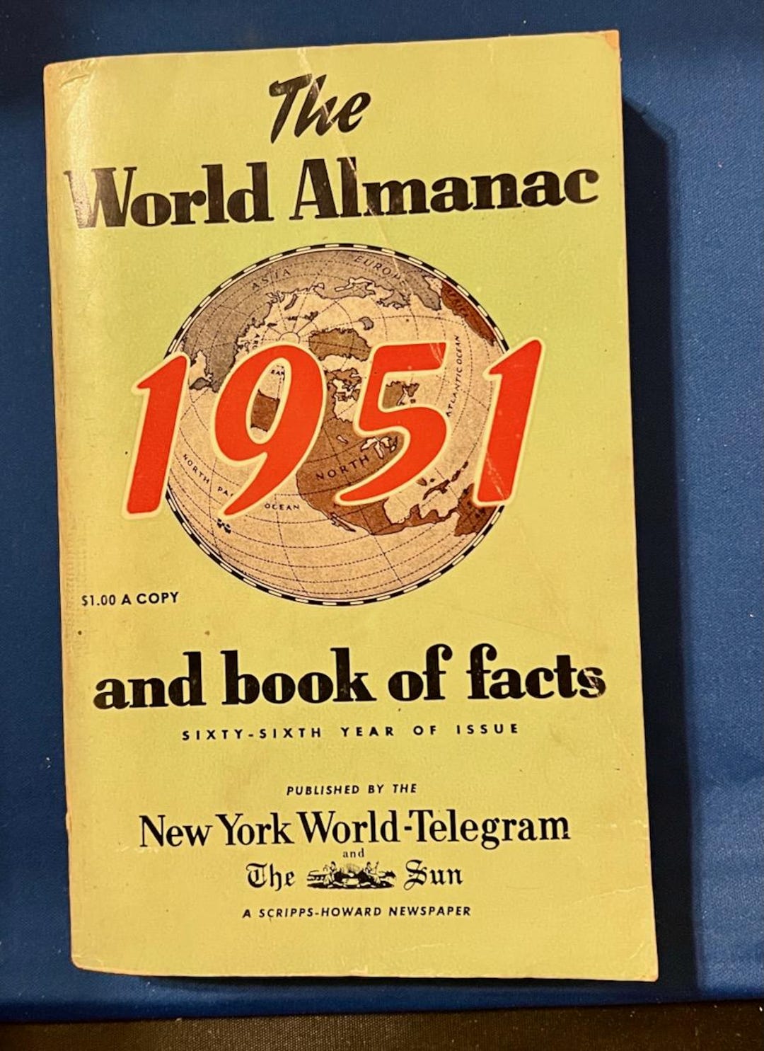 1951 World Almanac and Book of Facts RARE! Unique Gift for Someone Born ...