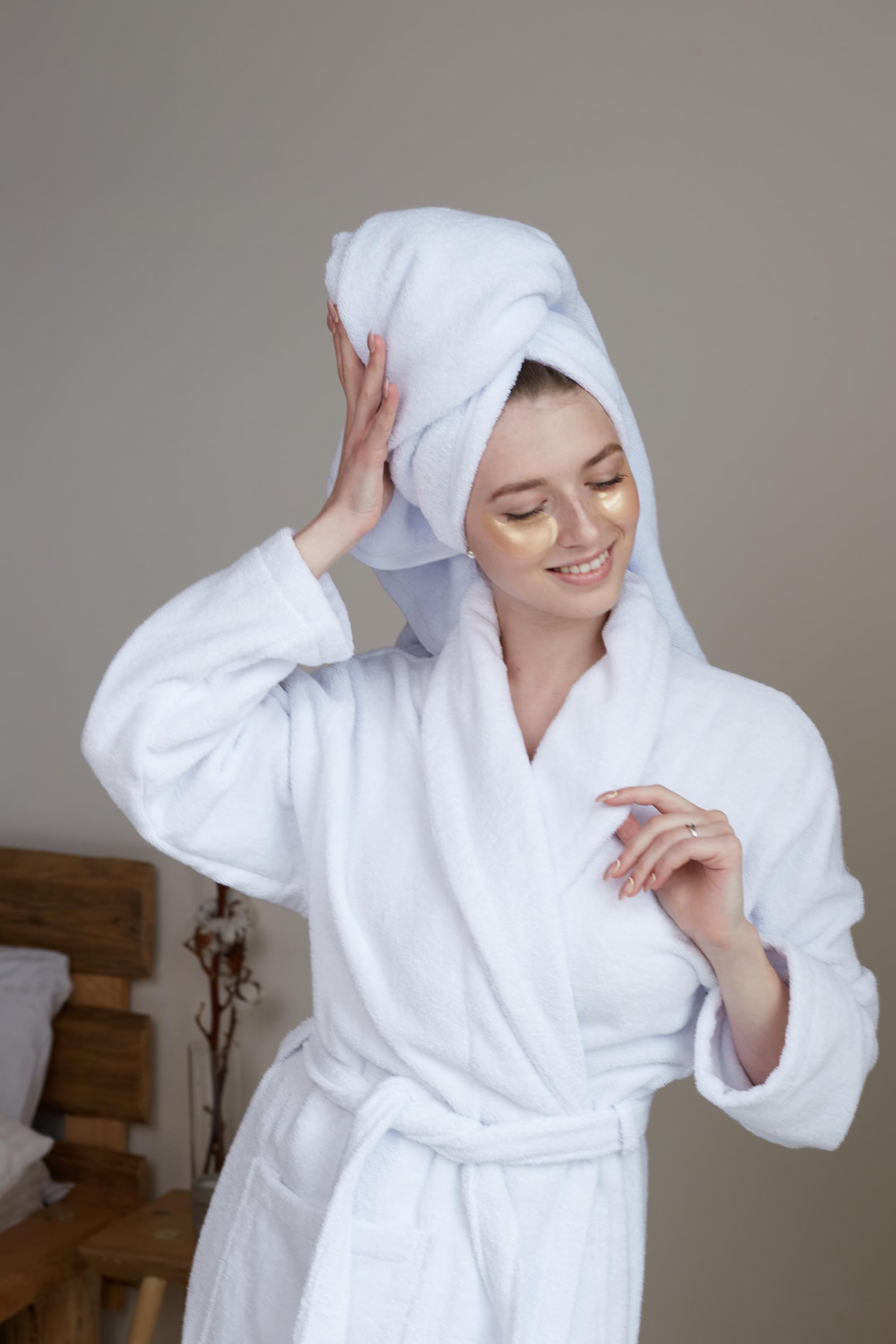 Premium White Terry Cotton Bathrobe – Unisex Hotel-quality, Soft ...