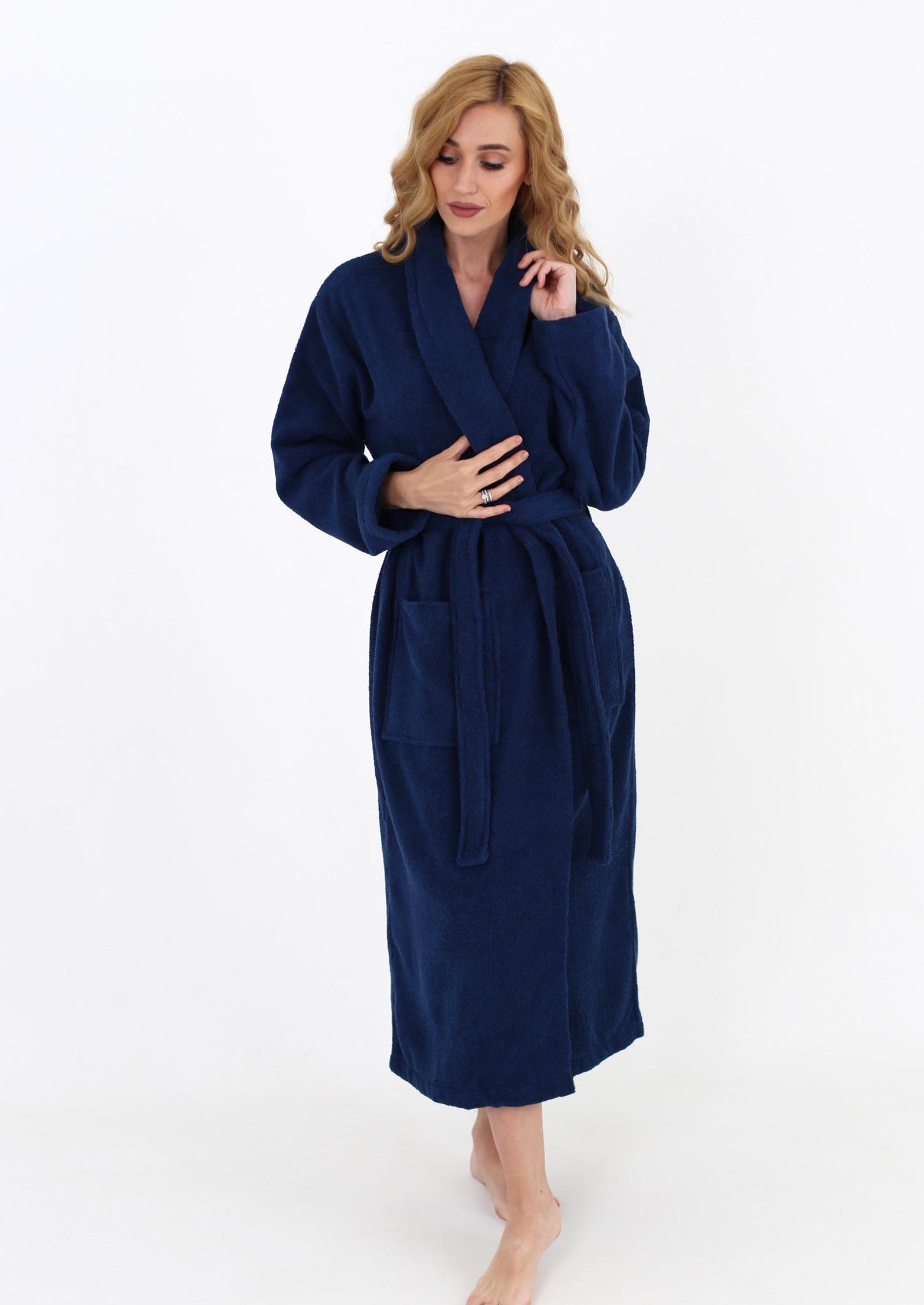 Soft Terry Cotton Bathrobe for Women – Plush, Absorbent Robe, Luxury ...