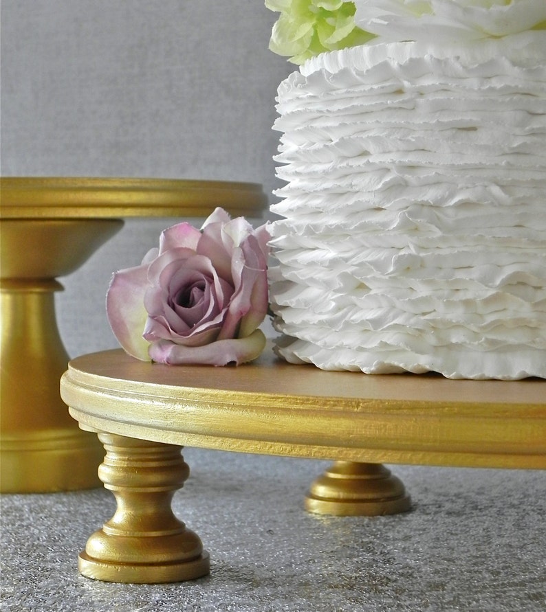 Wedding Cake Stand | 14" Cake Stand | Gold Wedding Cake Stand | Round ...