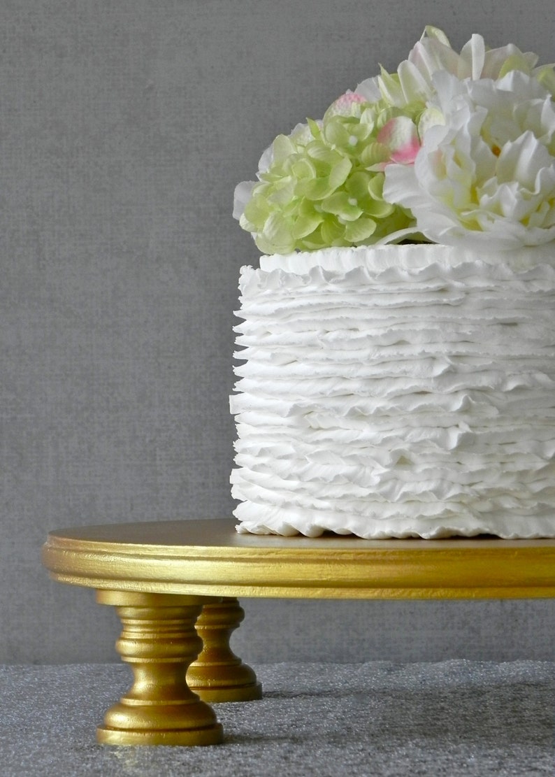 Wedding Cake Stand | 14" Cake Stand | Gold Wedding Cake Stand | Round ...