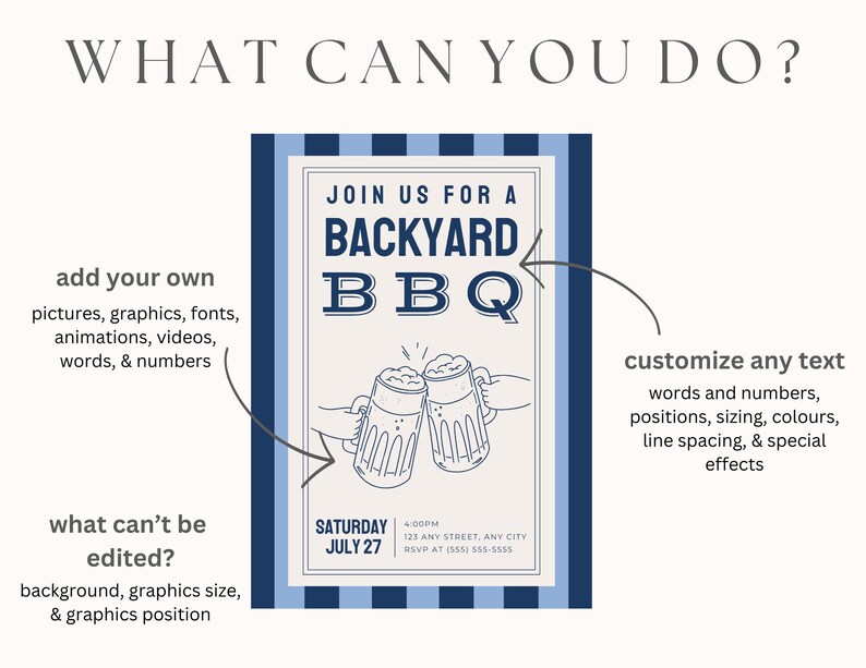 Backyard Barbeque Digital Invitation - Etsy