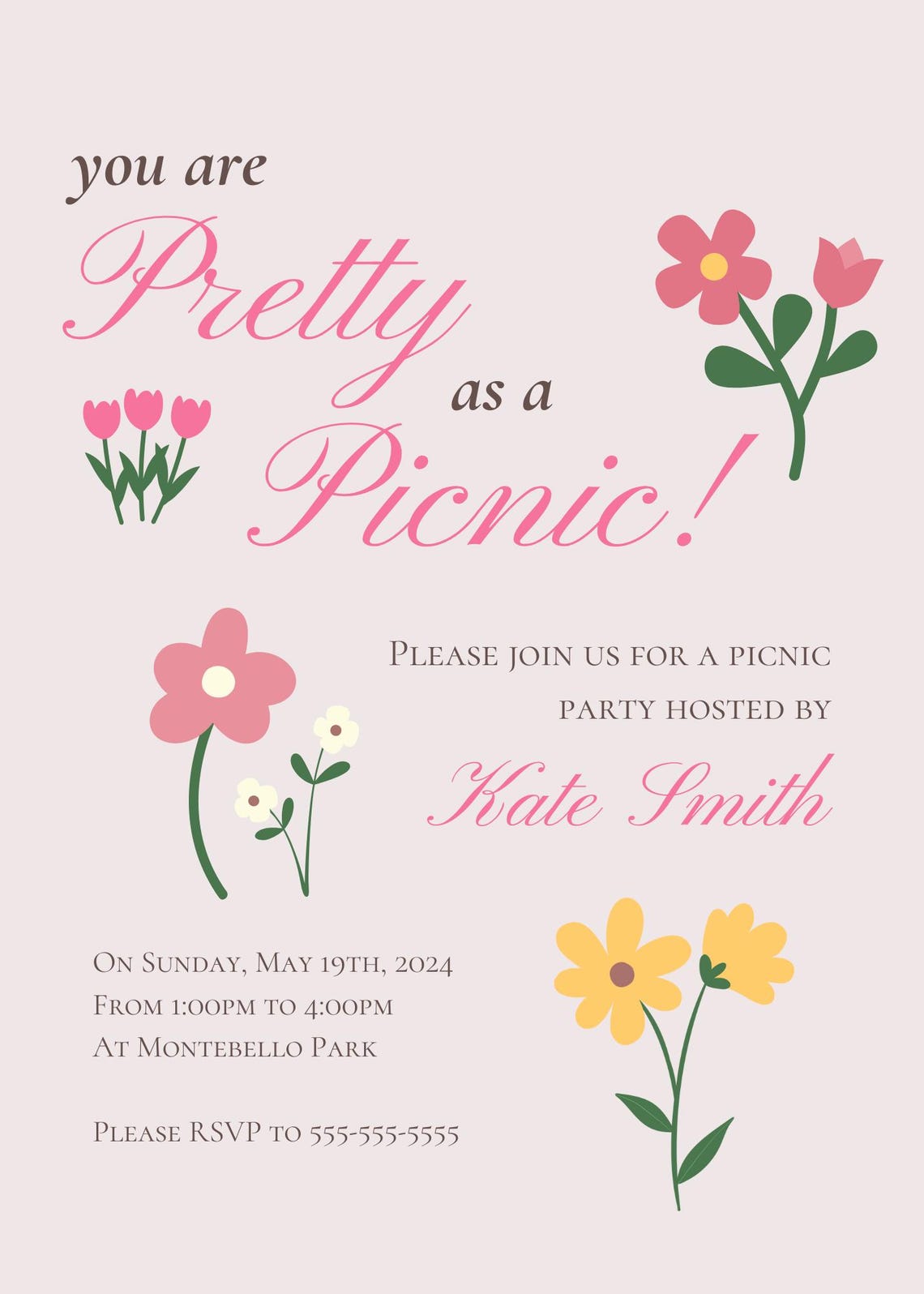 Pretty Picnic Digital Invitations - Etsy