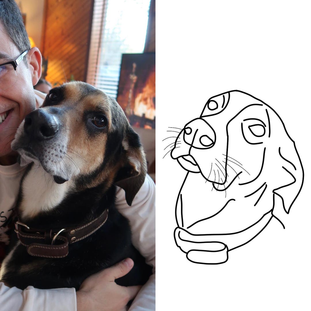 Custom Digital Pet Outline Drawing - Etsy
