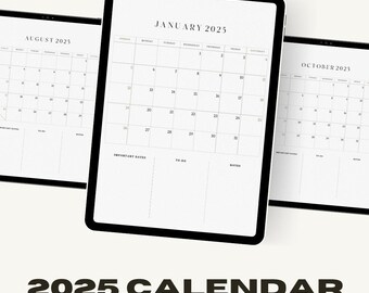 2025 Digital Calendar - Etsy