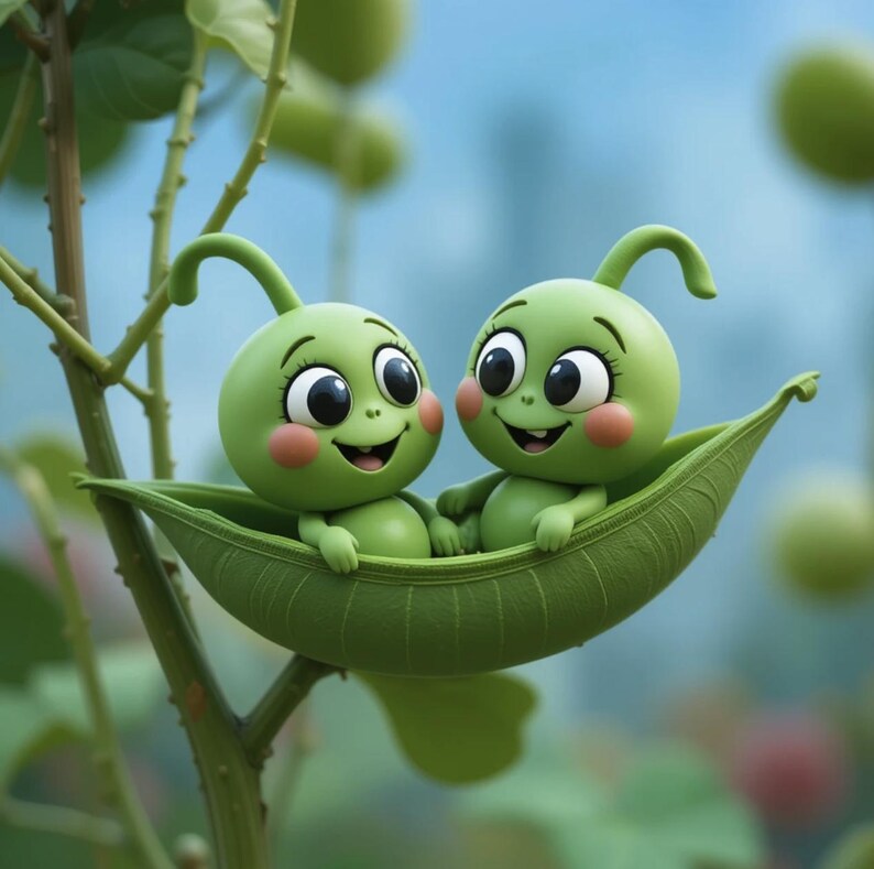 Two Peas in a Pod Card | Cute Cartoon Digital Download | Perfect for a ...