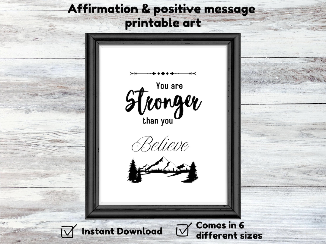 Digital Download & Printable Affirmation, Positive Message, Encouraging ...