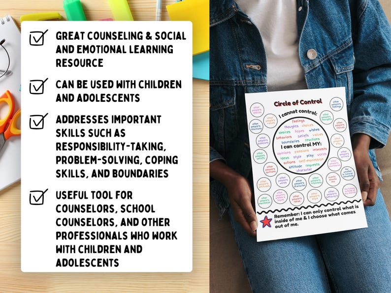 Circle of Control Handout & Worksheet for Kids and Teens - Etsy