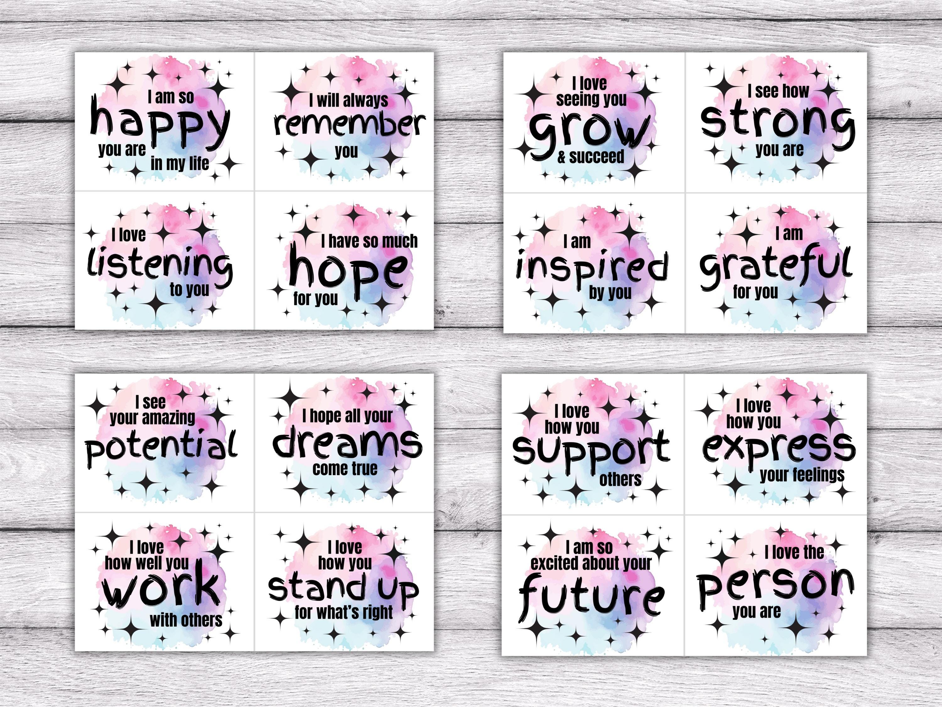 Affirmation Cards: Printable Positive Message Cards for Kids and Teens ...