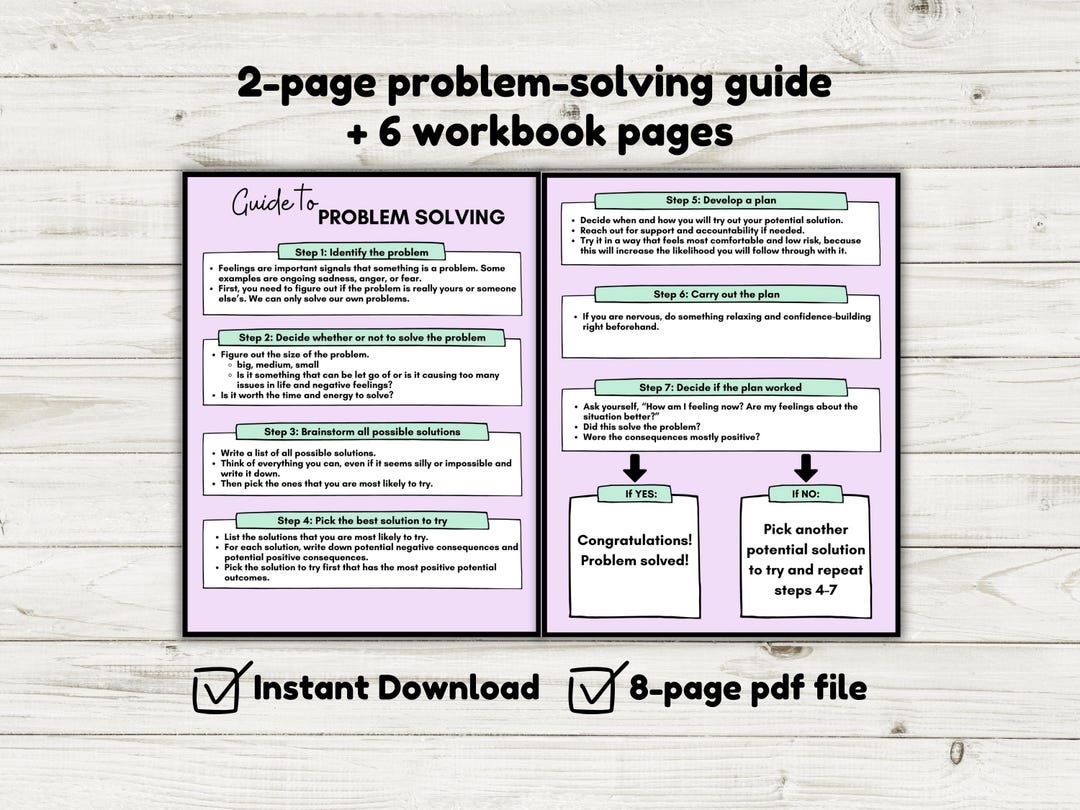 Problem-solving Workbook Pages: 2 Page Guide & 6 Workbook Pages That ...
