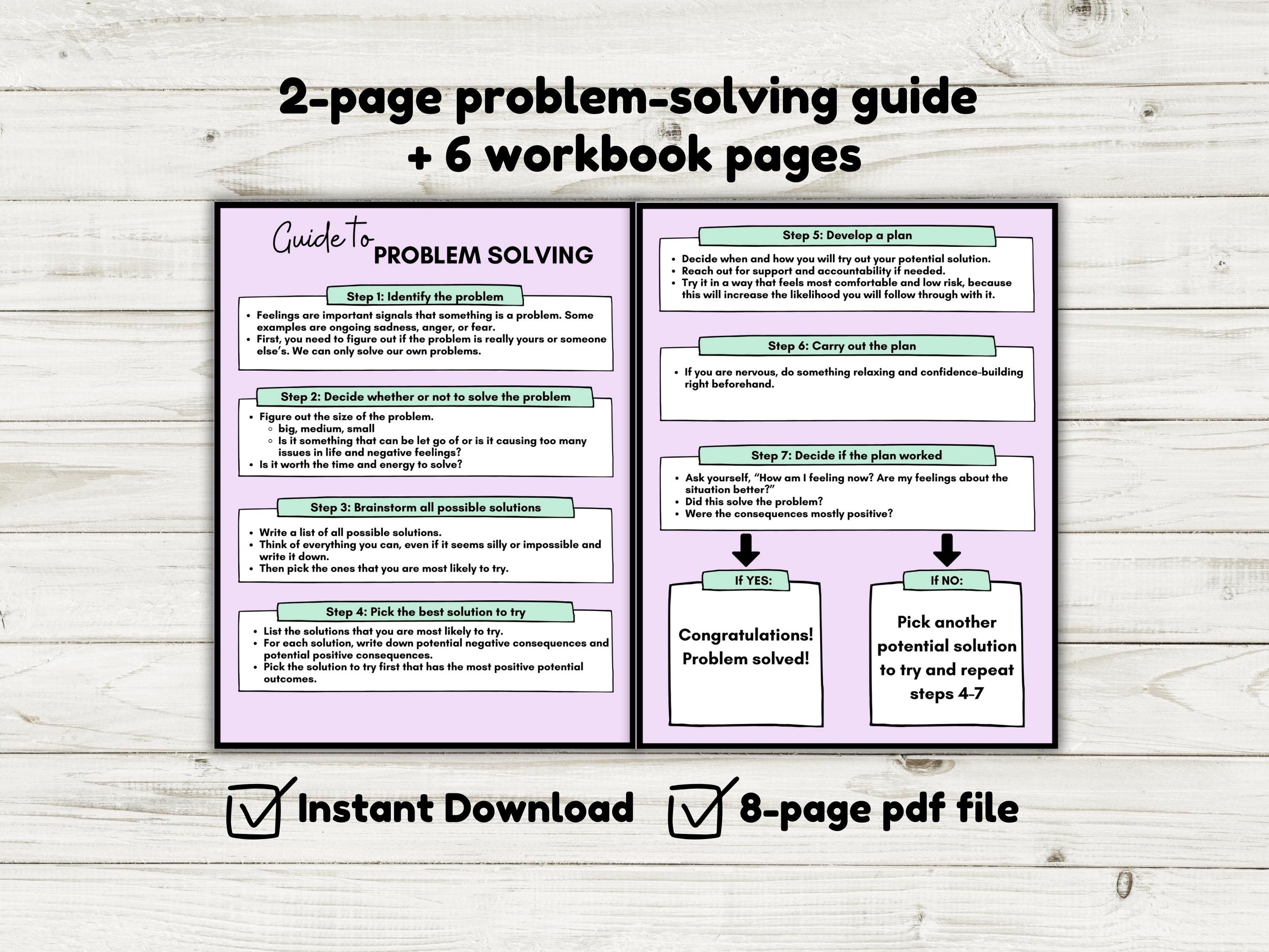 Problem-solving Workbook Pages: 2 Page Guide & 6 Workbook Pages That ...