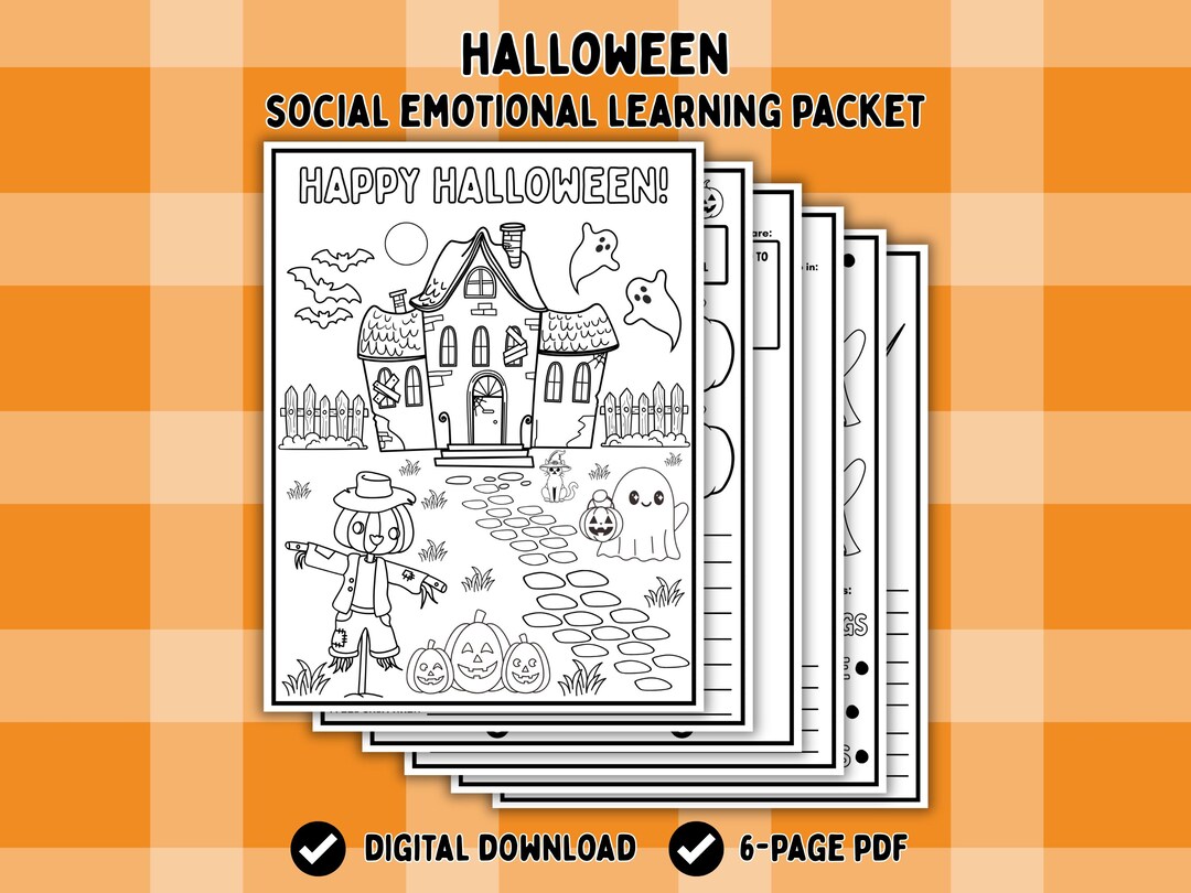 Halloween Social Emotional Learning Worksheet Packet for Kids - Etsy