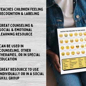 Emotion Recognition Worksheet for Kids: Match the Feeling to the Emoji ...