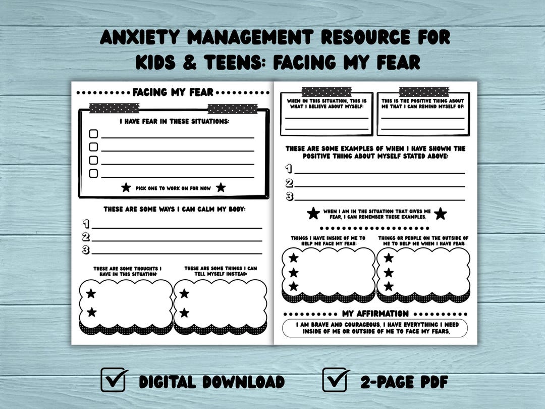Anxiety Management Resource for Kids and Teens: Facing My Fear ...