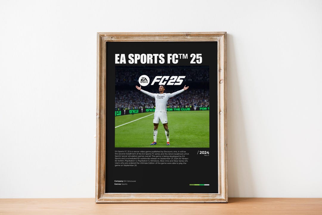 Printable Soccer Poster, Football Game Wall Decor, EAFC 25 Fifa Poster ...