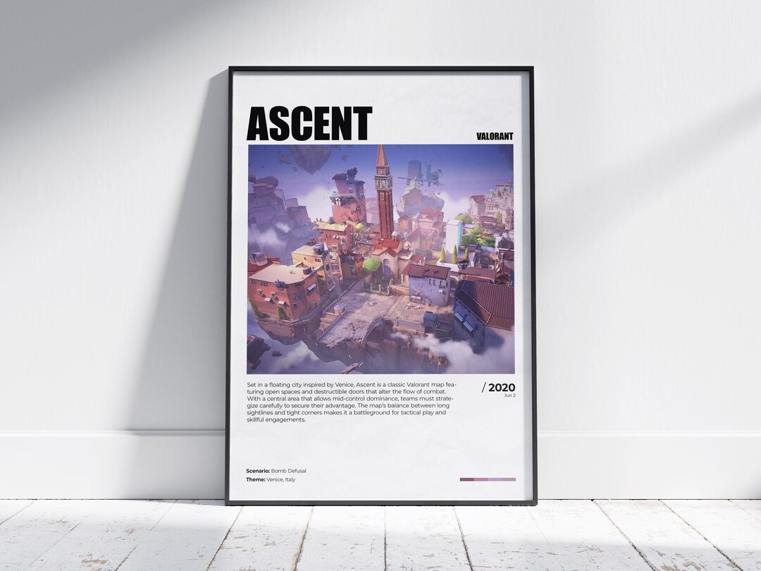 Valorant Ascent Map Poster, Printable Valorant Map Poster, Valorant ...