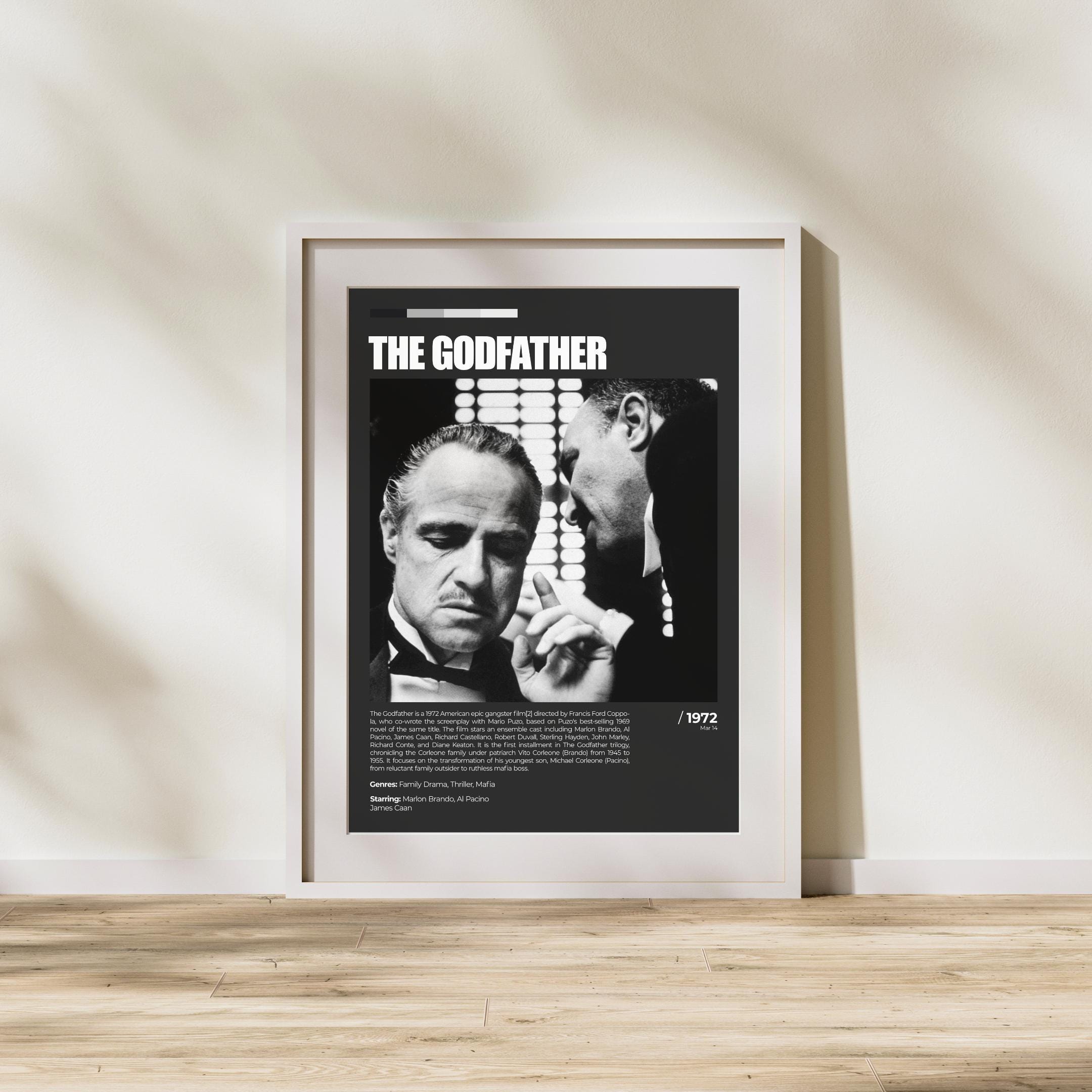 Printable the Godfather Poster, the Godfather Wall Decor, the Godfather ...