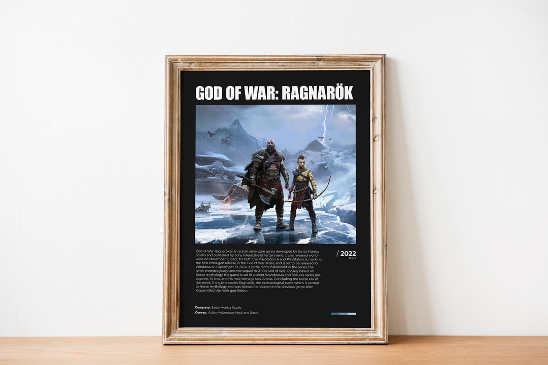 God of War Ragnarok Poster, Printable GOW Gaming Poster, God of War ...