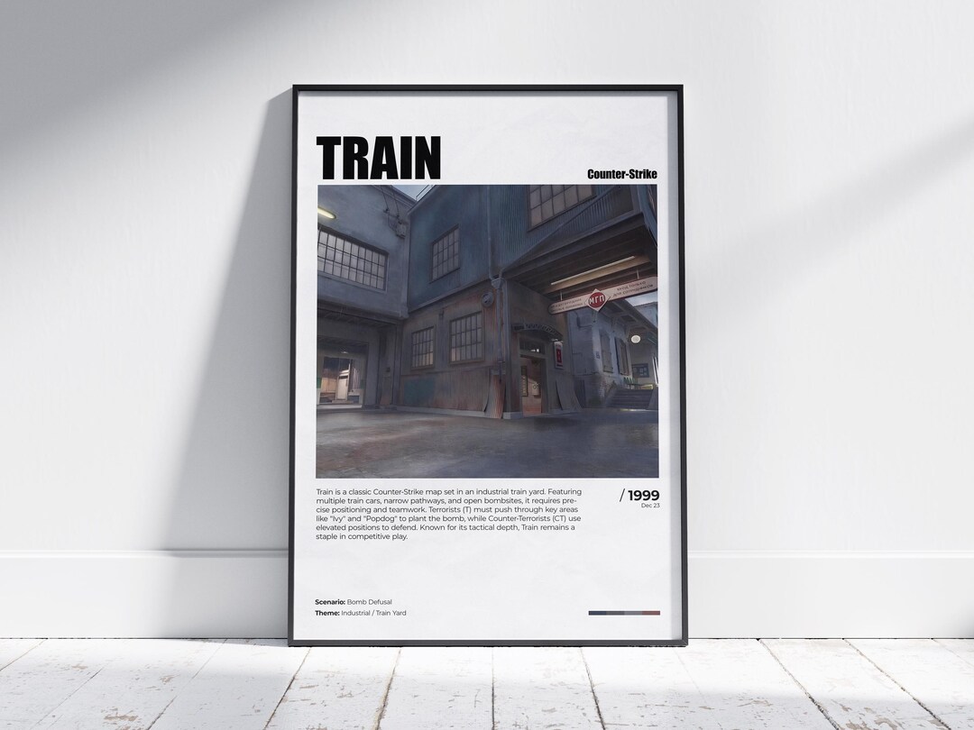 CS2 Train Poster, Printable Train Wall Decor, CSGO Map Game Design, Cs ...