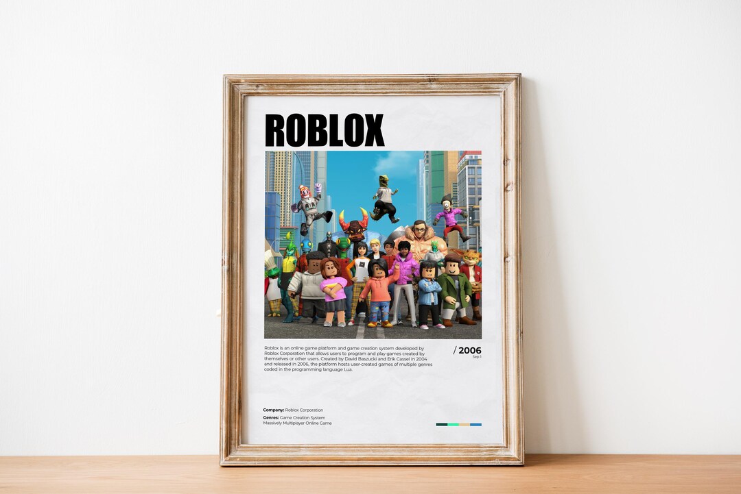 Printable Roblox Poster, Roblox Gaming Poster, Roblox Wall Art, Roblox ...