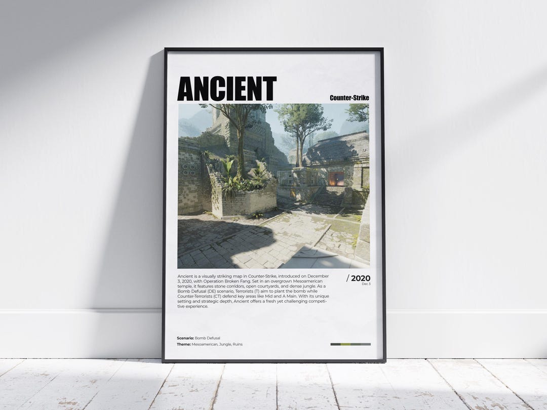 CS2 Ancient Poster, Printable Ancient Wall Decor, CSGO Map Game Design ...