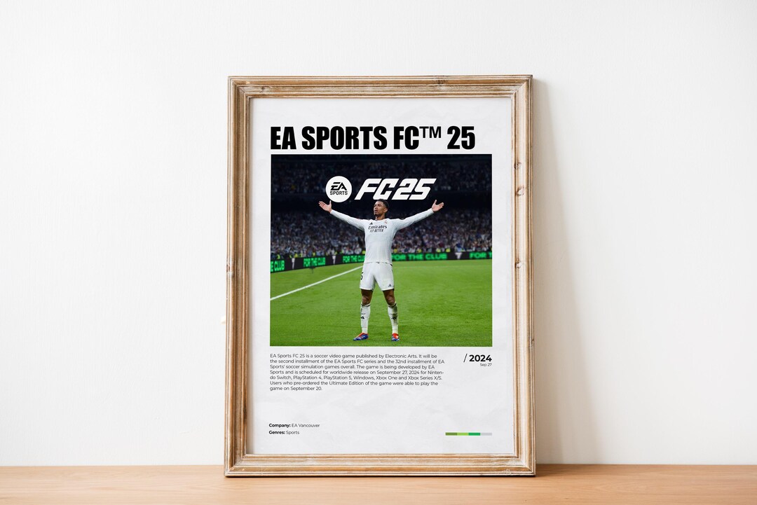 Printable Soccer Poster, Football Game Wall Decor, EAFC 25 Fifa Poster ...