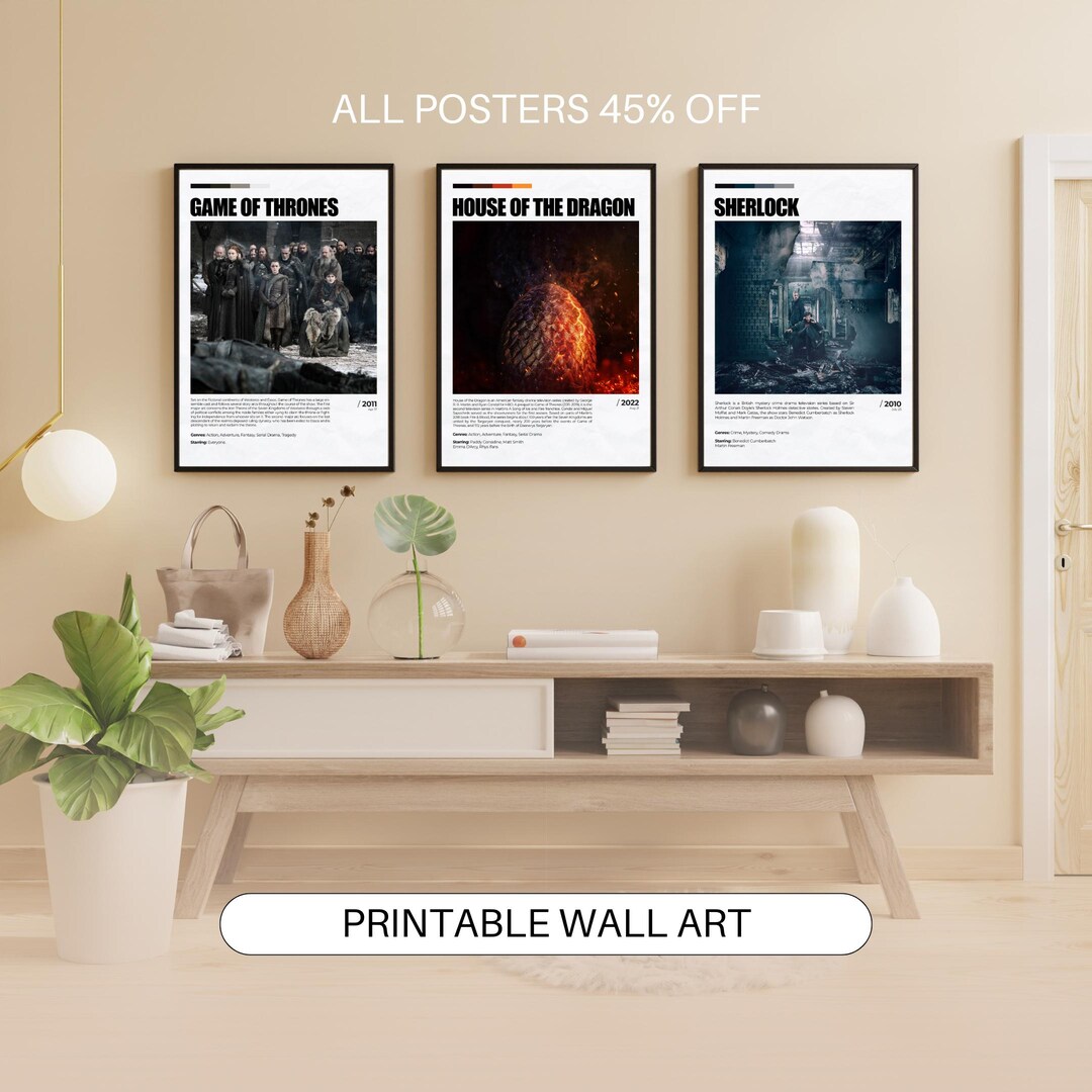 Custom Set of 3 Tv Series Posters, Printable Tv Movie Poster, Set of 3 ...