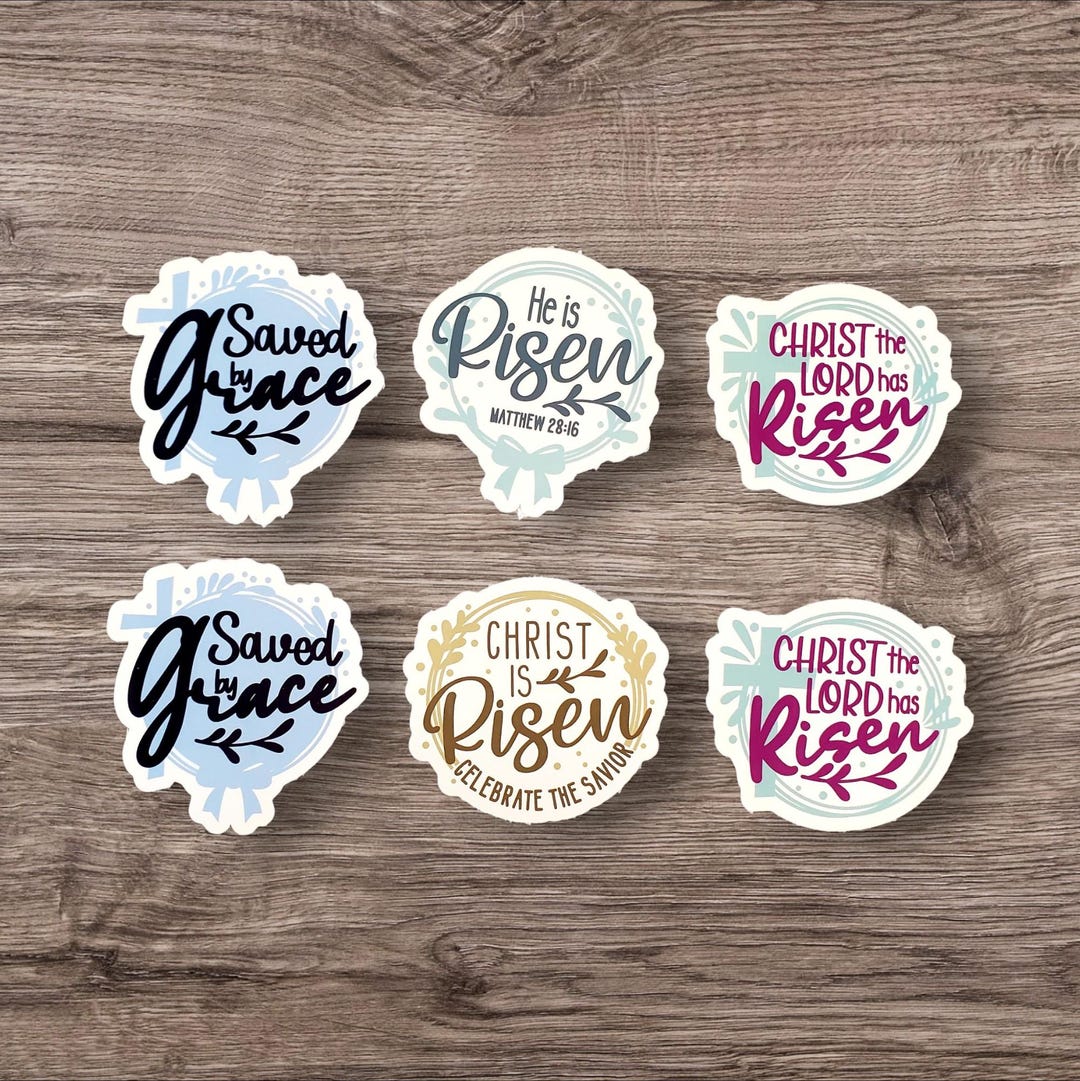 Set of 6 Christian Stickers, Easter Stickers,religious Stickers, Sunday ...