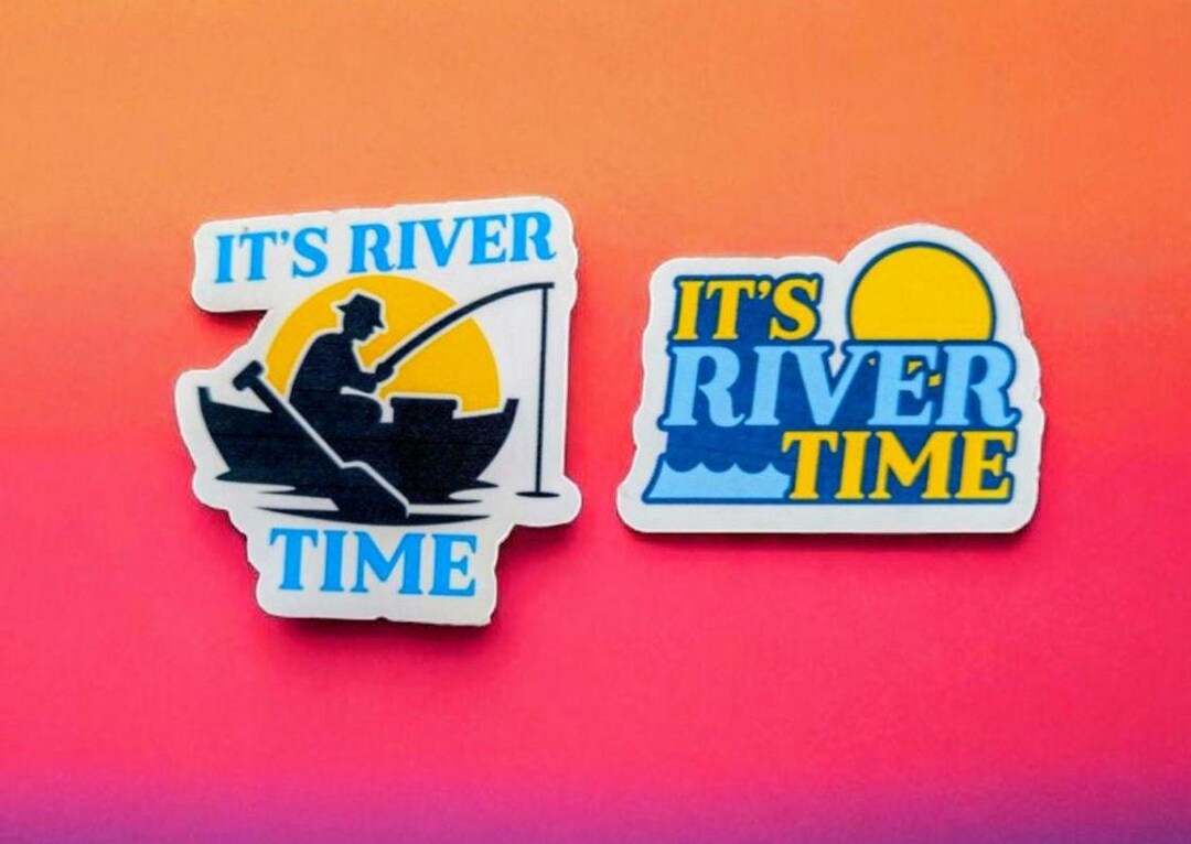River Time Sticker Set: Fishing & Boating Vinyl Decals - Etsy