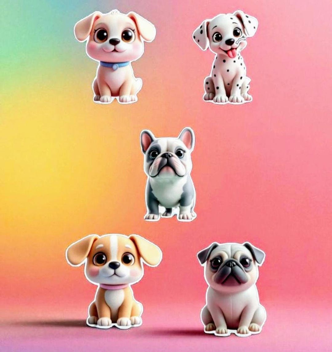 Cute Dog Breed Sticker Set | Waterproof Vinyl Decals - Etsy