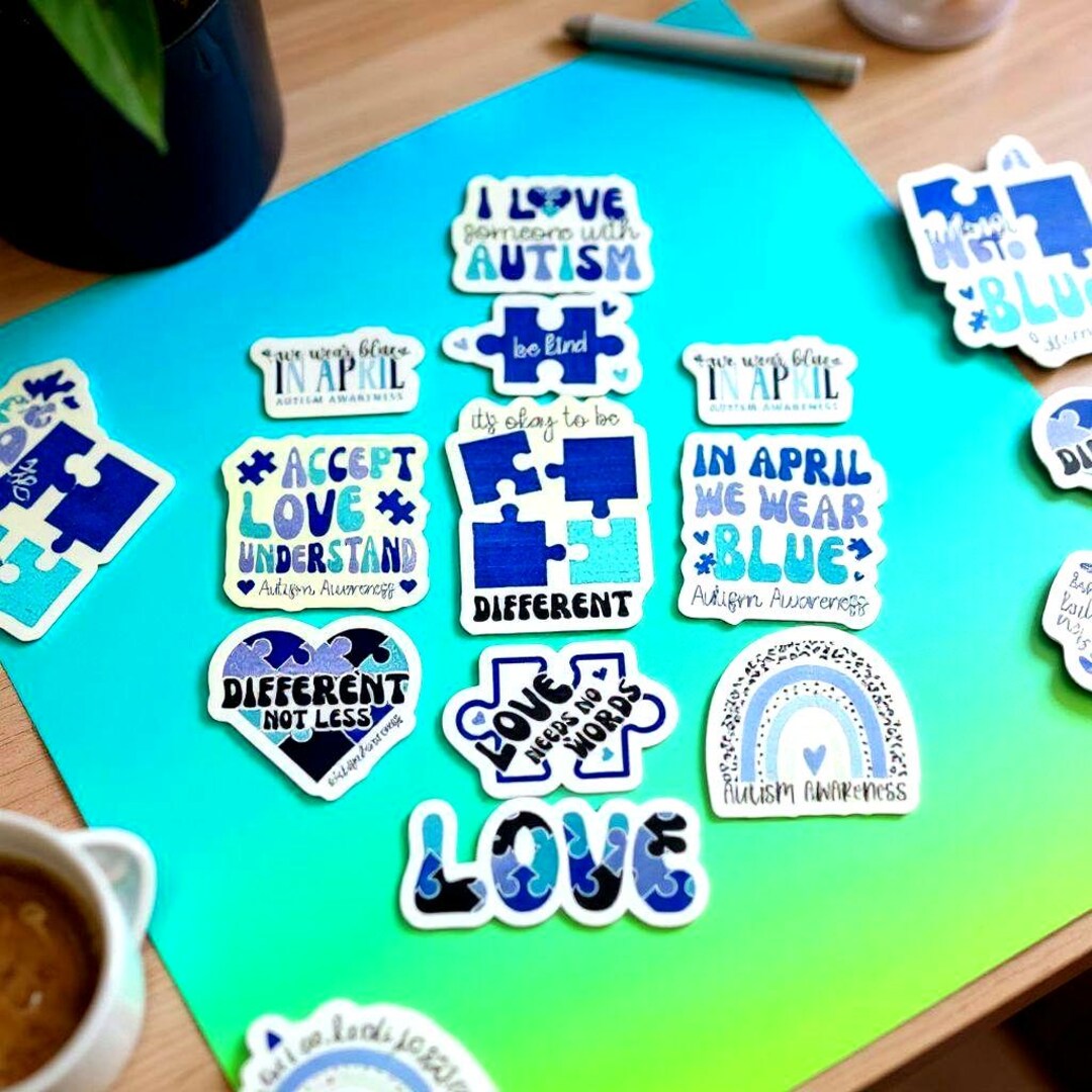 Autism Awareness Stickers: Puzzle Piece Decals, Love & Support - Set of ...