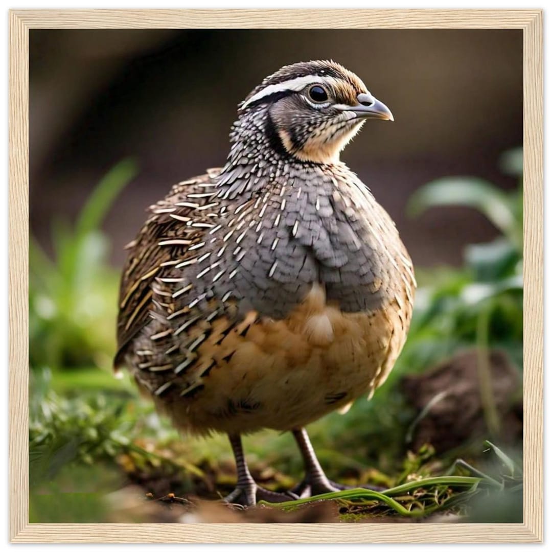 Quail Portrait Framed Poster - Perfect Gift for Animal Lovers ...
