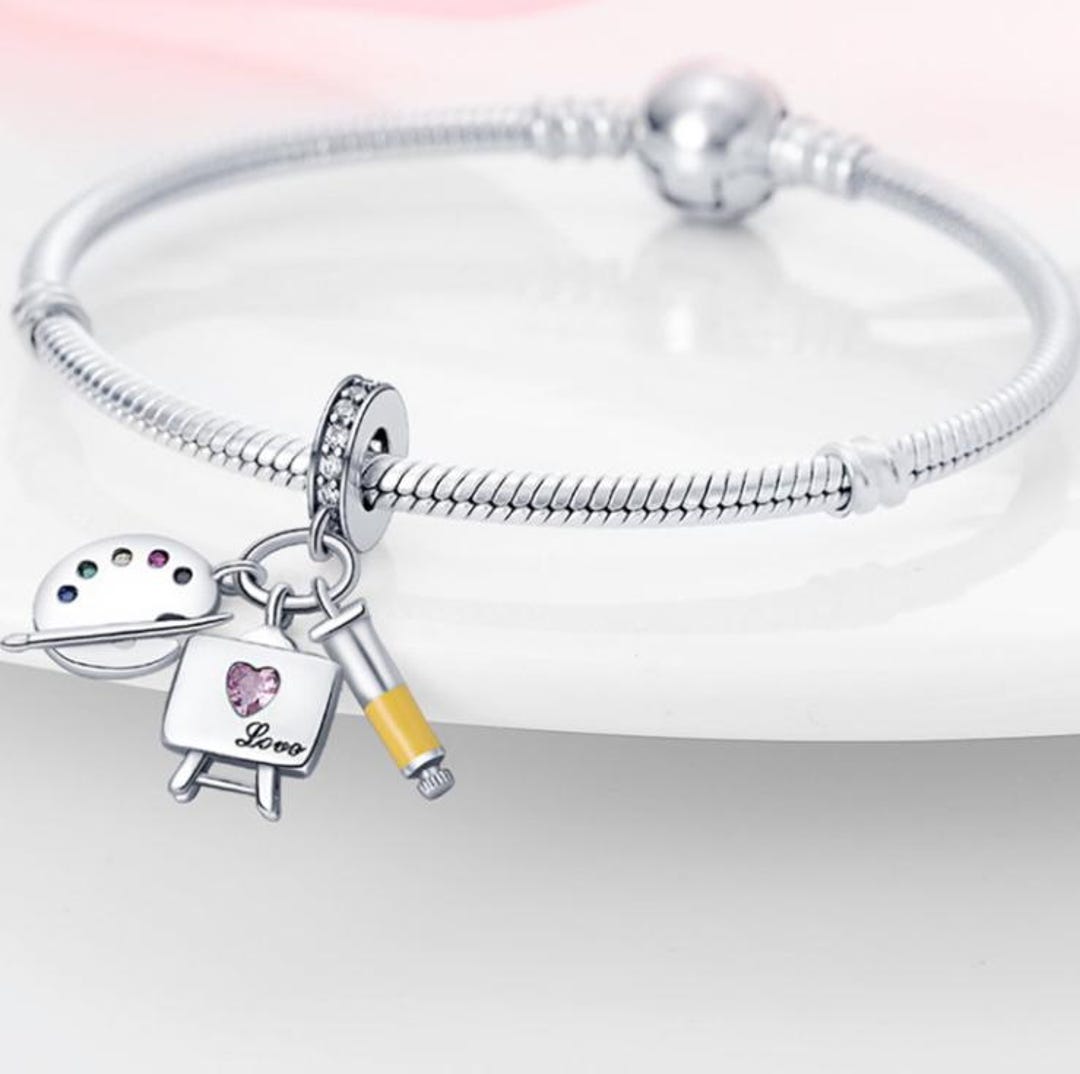 Pandora Paint Artist Palette and Brushes Charm Jewelry for Bracelet and ...