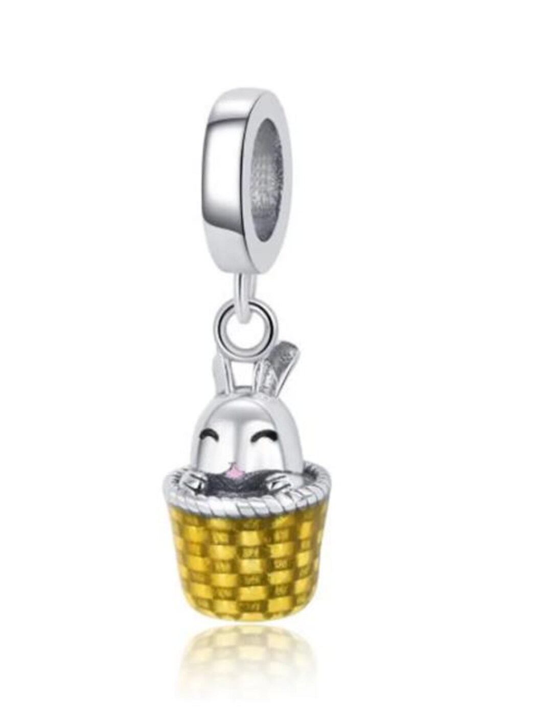 Pandora the Rabbit in the Basket Charm , Silver 925 Charm for Bracelet ...