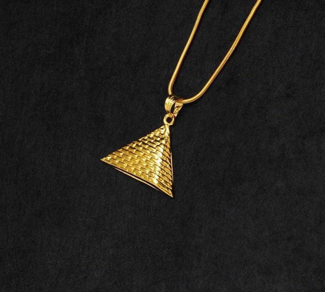 Large Pyramid Necklace – 14k Gold Vermeil Over Sterling Silver – Giza ...