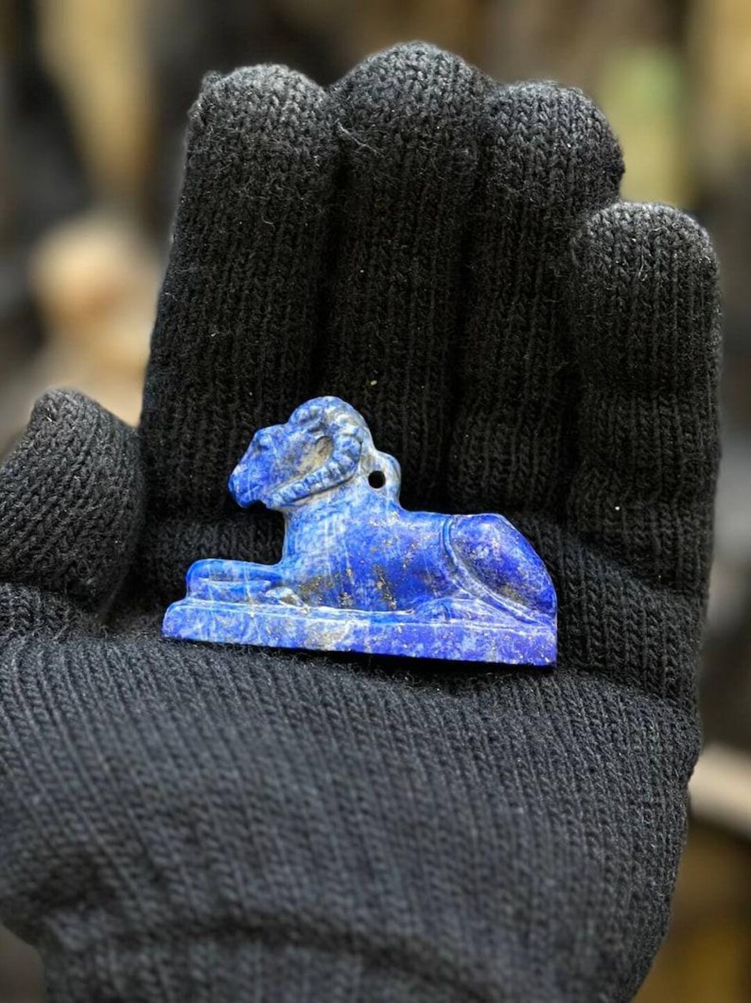 Khnum Amulet - Ancient Egyptian God Pendant - Pharaonic Lapis Lazuli ...