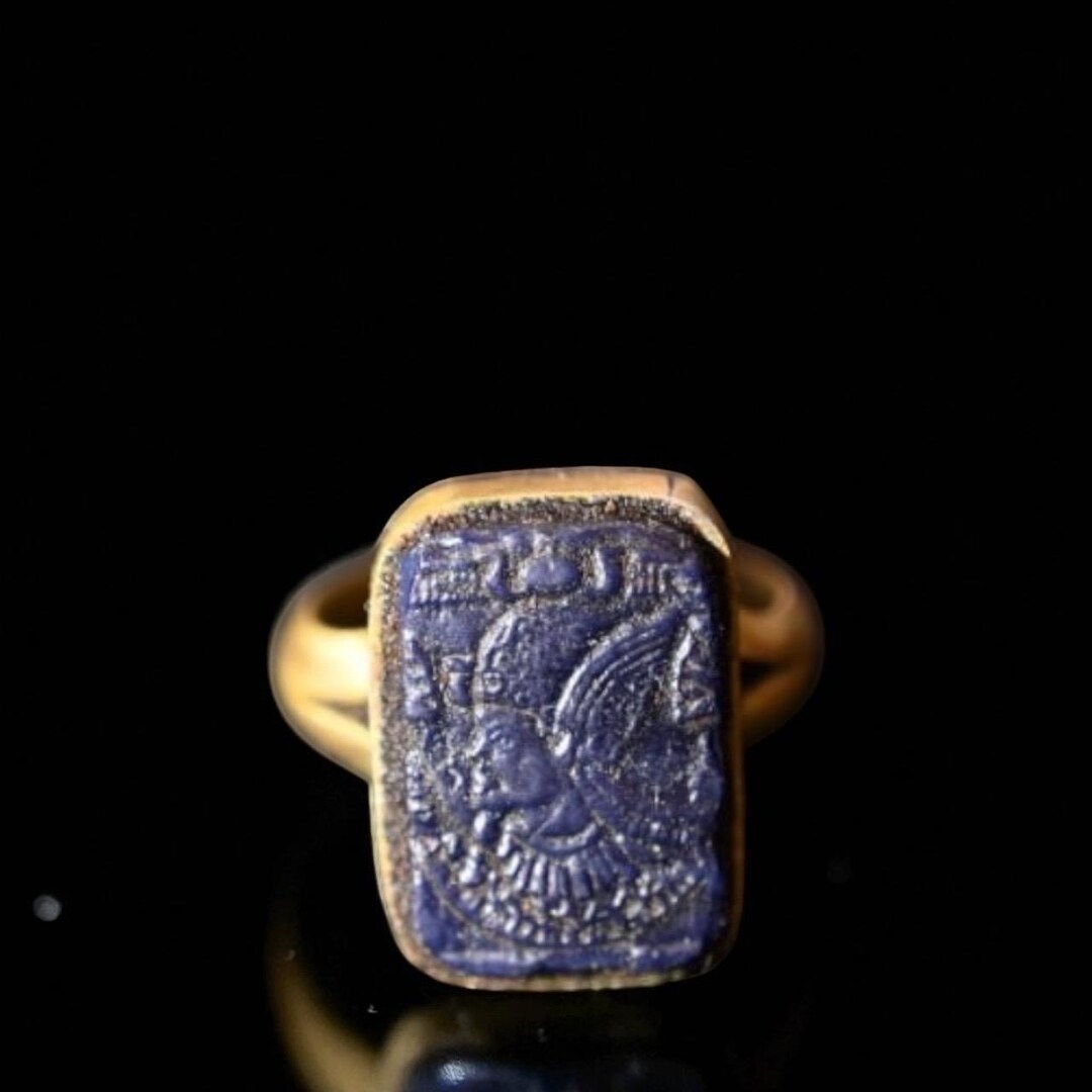 Handcrafted Ramses II Lapis Lazuli Copper Ring | Ancient Egyptian ...
