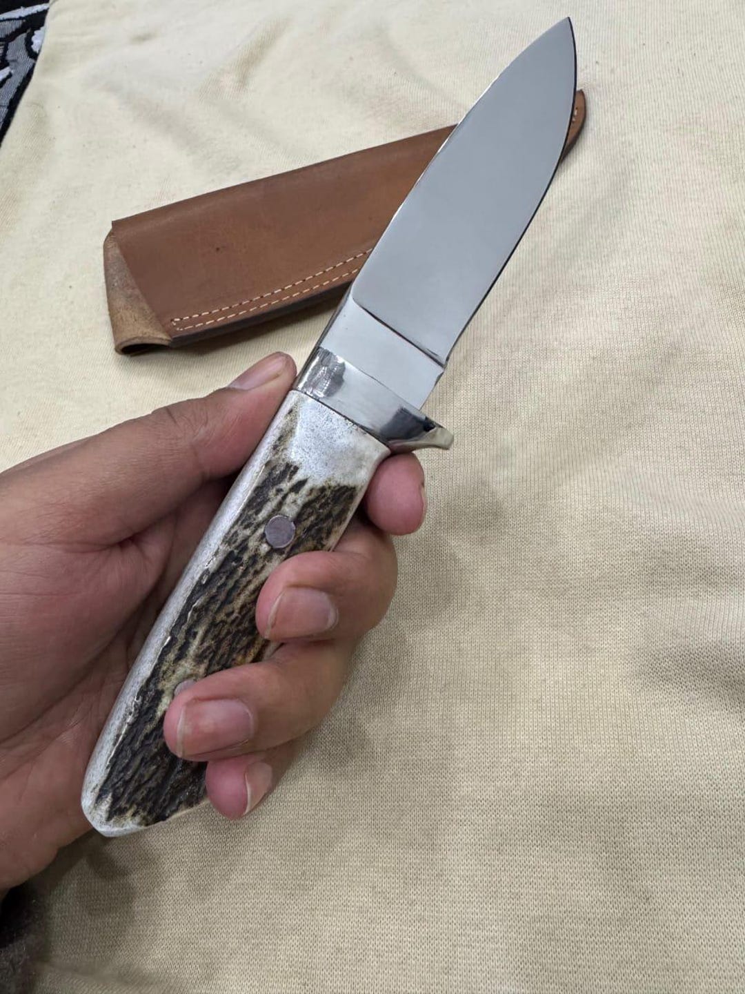 Custom Handmade D2 Steel Bob Loveless Skinner Hunting Knife, Mirror ...