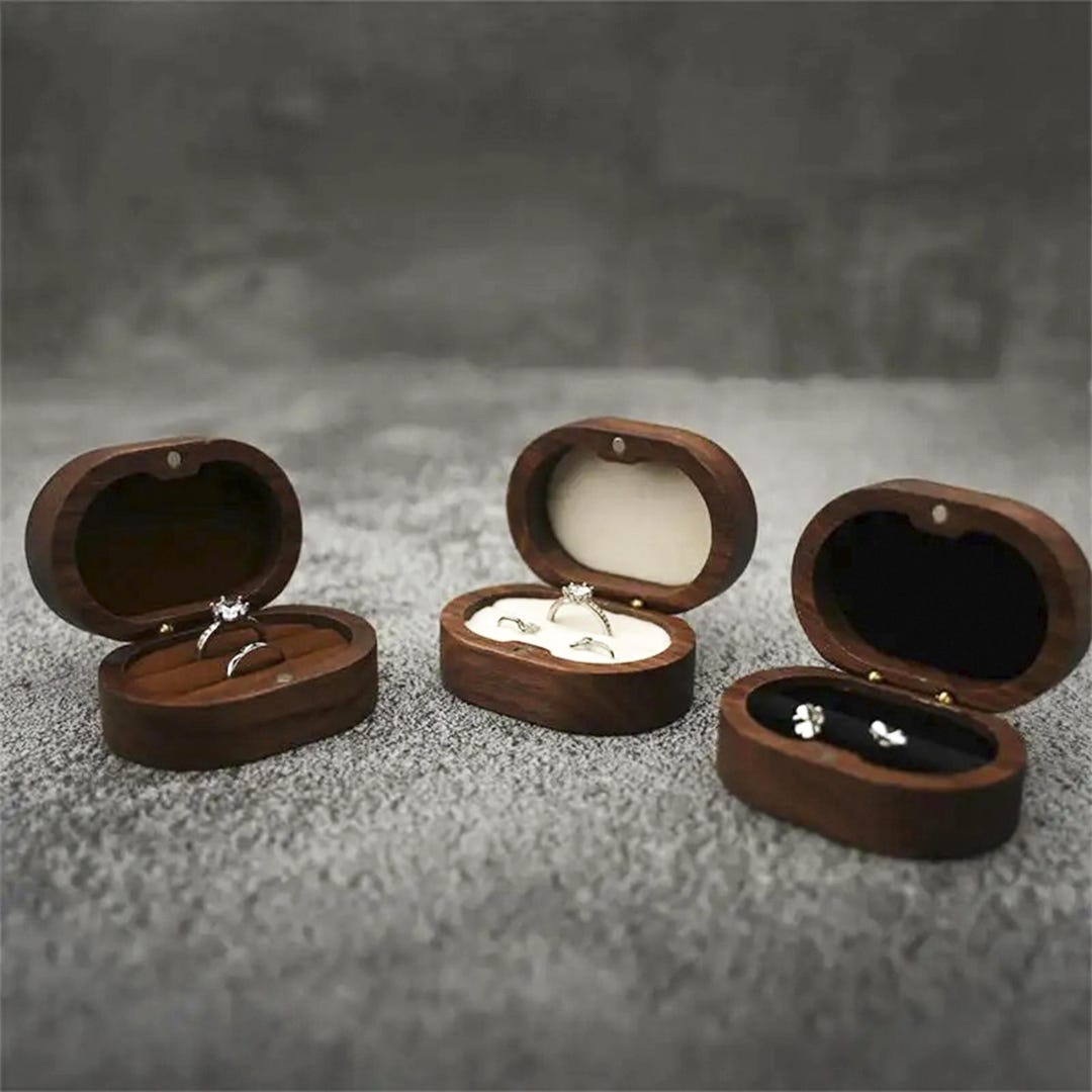 Personalized Wooden Wedding Ring Box, Custom Ring Holder, Engagement ...