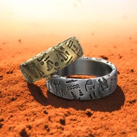 Ancient Egyptian Symbols Amulet Wedding Ring 925 Sterling Silver ...
