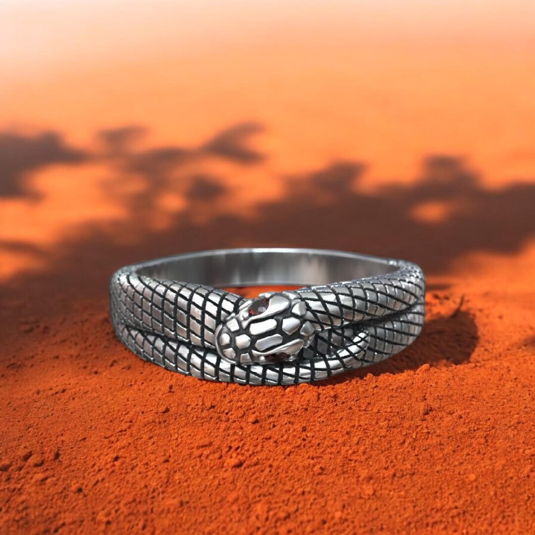 Ouroboros Snake Ring, 925 Sterling Silver Viper Design, Mythology Ring ...