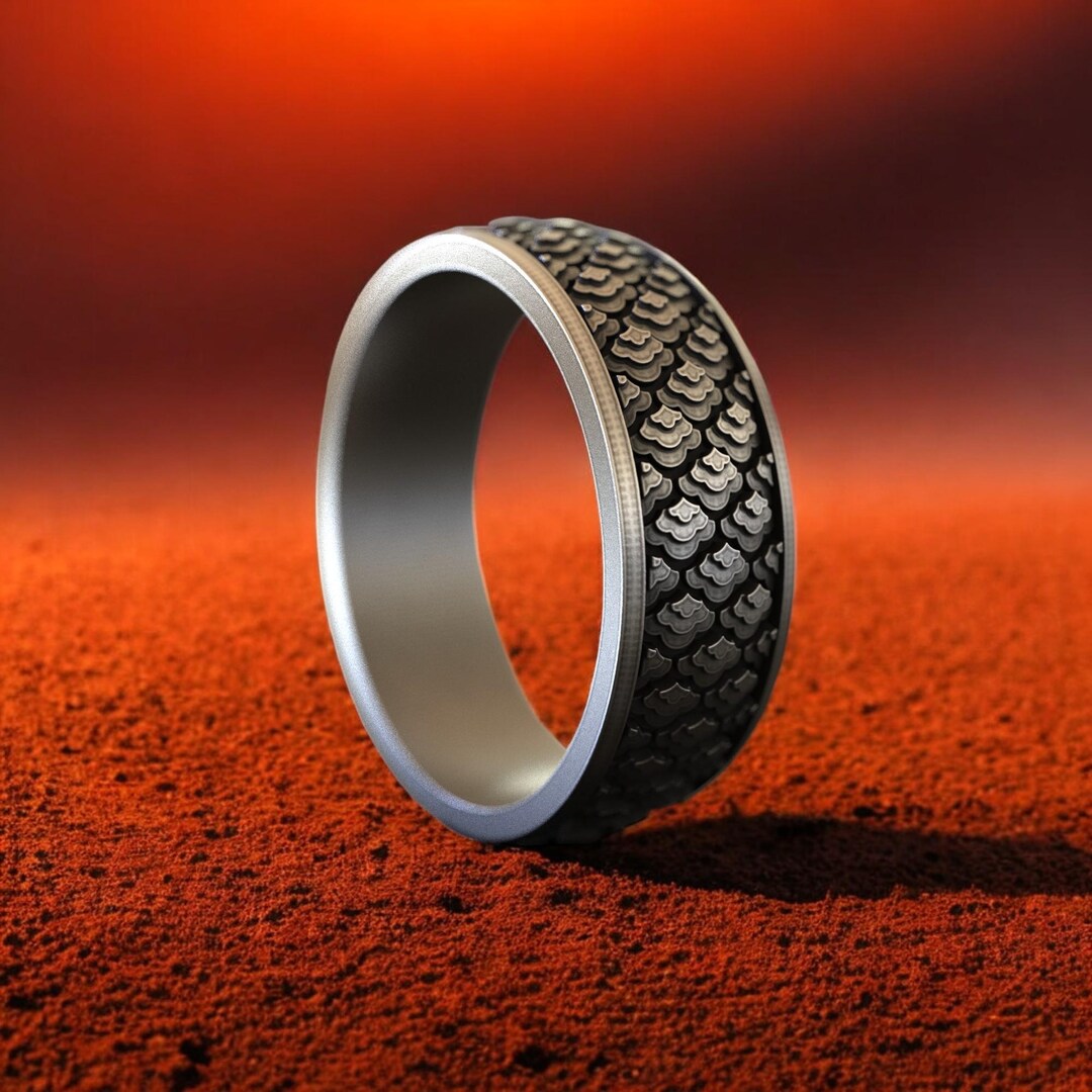 Japanese Wave Pattern Ring, 925 Sterling Silver Wedding Band, Mens ...