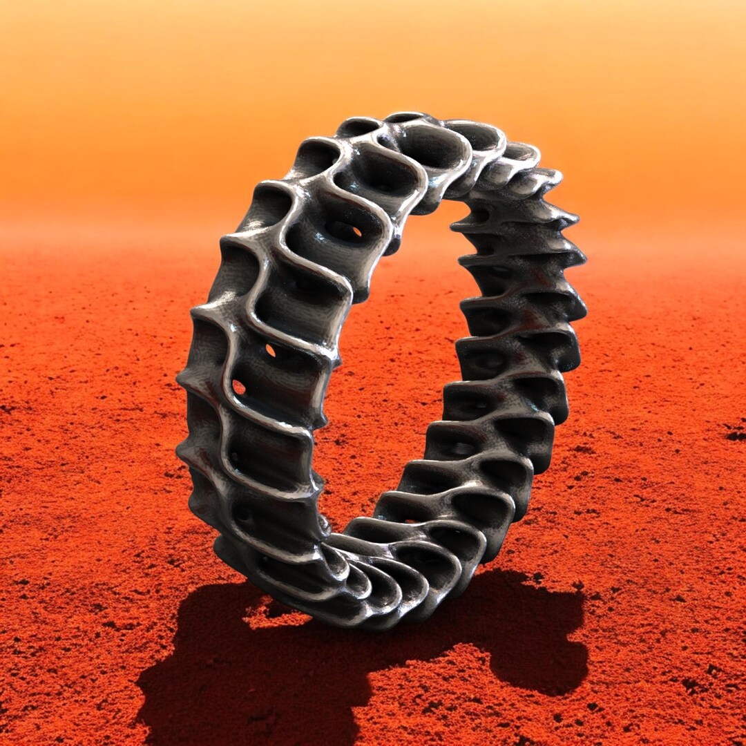 Futuristic Spine Ring: Sterling Silver Alien Bone Band - Etsy