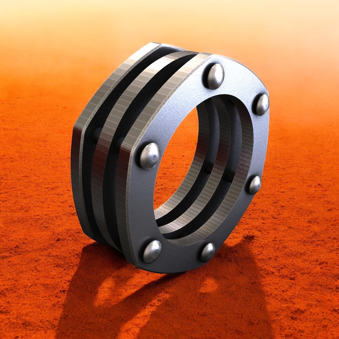 Hex Bolt Ring, 925 Sterling Silver, Steampunk Industrial Jewelry, Handmade Mechanical Ring ...