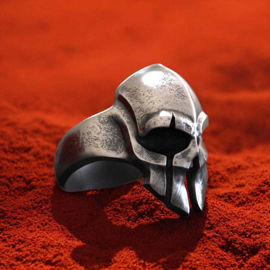 Sterling Silver Skull Mask Ring: Gothic Biker Jewelry - Etsy