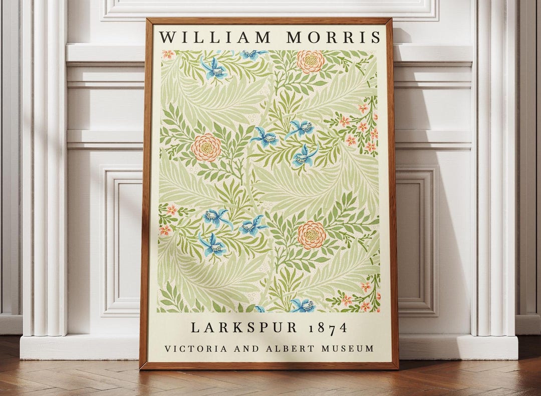William Morris Larkspur Print, Exhibition Print, Vintage Art Poster ...