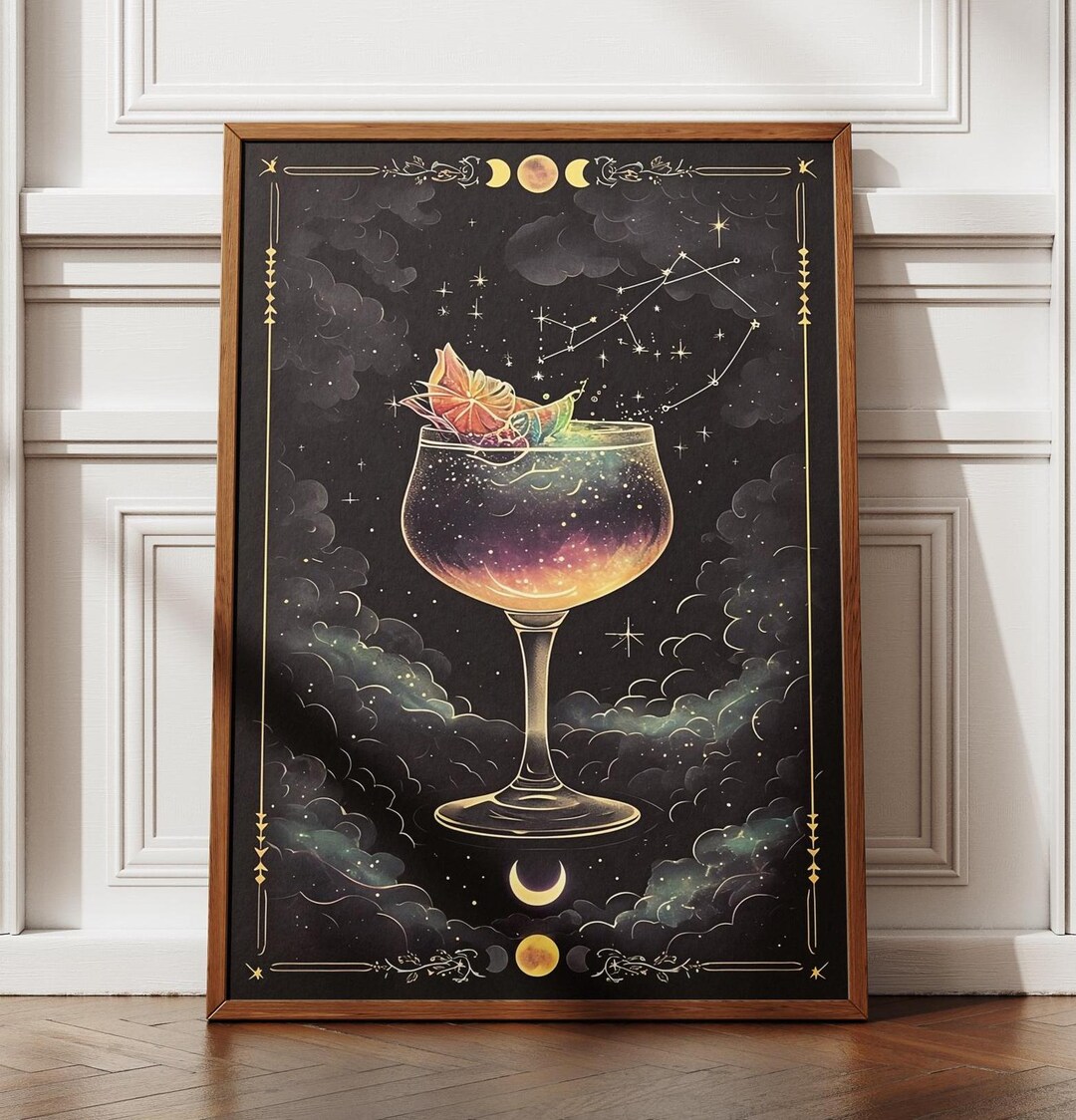 Celestial Cocktail Print, Fine Art Poster, Zodiac Art, Cocktail Art ...