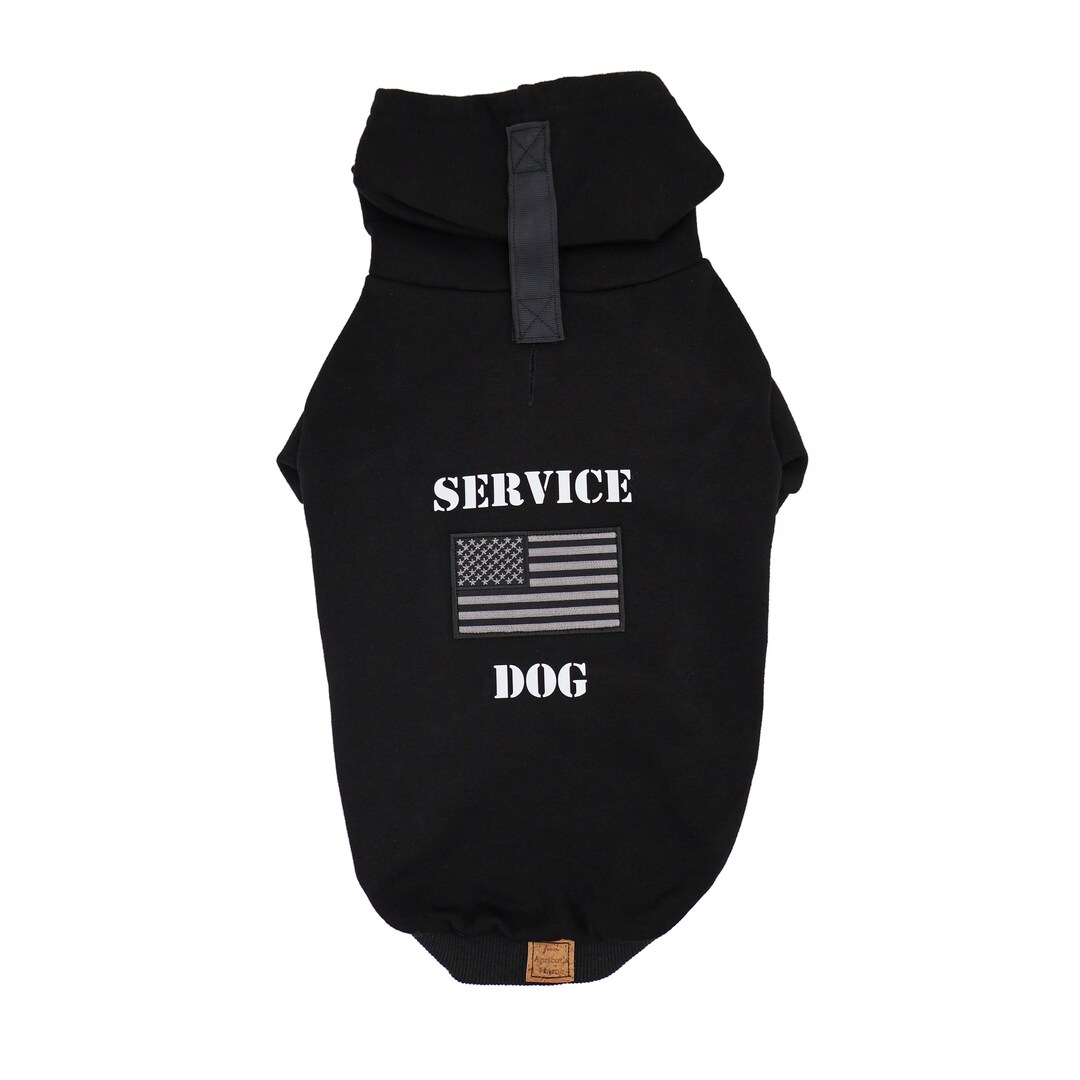 Service Dog Stars & Stripes Dog Hoodie | Cotton Blend Pullover With ...